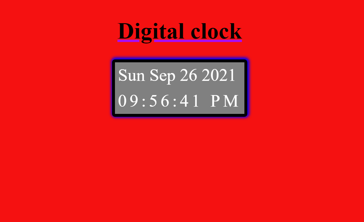 Digital Clock using JavaScript