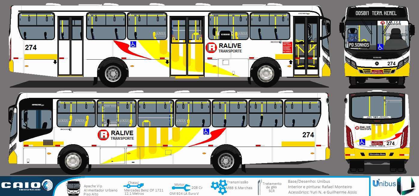 RALIVE TRANSPORTE 274 Caio Apache Vip IV Mercedes Benz OF 1721 BlueTec 5