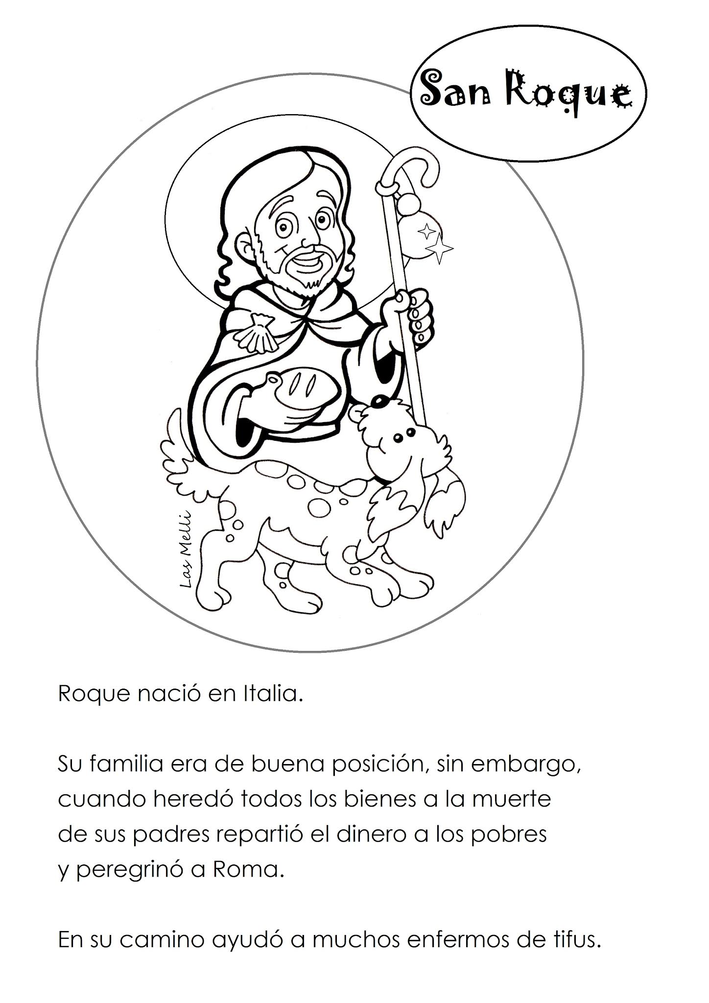San Roque (dibujo y reseña) - Educacion Religiosa