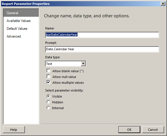 BI Future Blog: SSRS : Report parameters