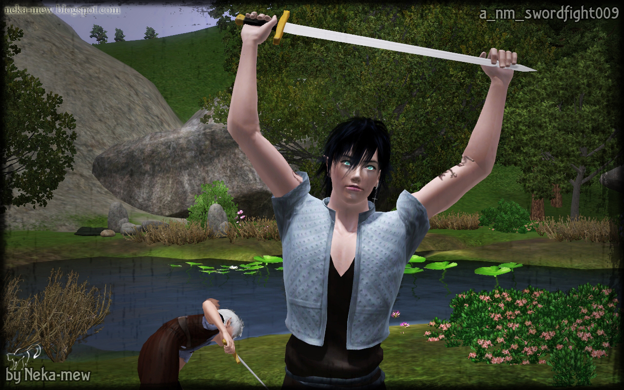 My Sims 3 Blog: Sword Fight Pose Set by Neka-Mew