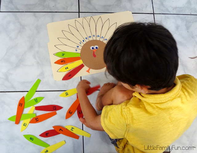 Little Family Fun: Counting Turkey Feathers