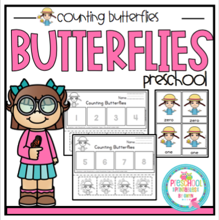 Counting Butterflies ~ Preschool Printables
