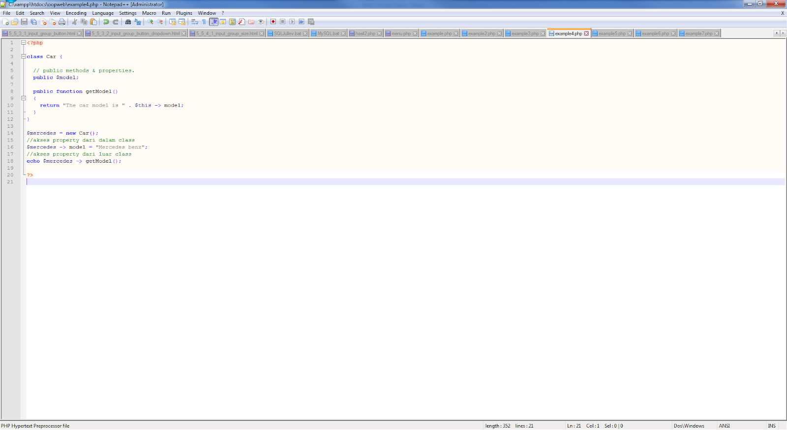 Enkapsulasi dalam PHP OOP (Objek Oriented Programming) - Latih Kode
