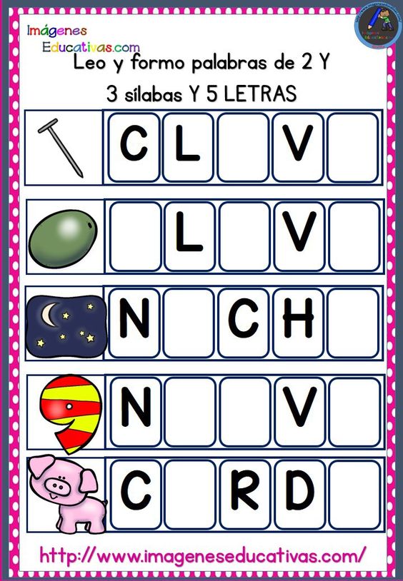 Palabras de dos sílabas