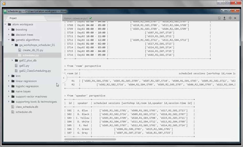 Prototype Project: workshops/conference scheduling w/ genetic ...