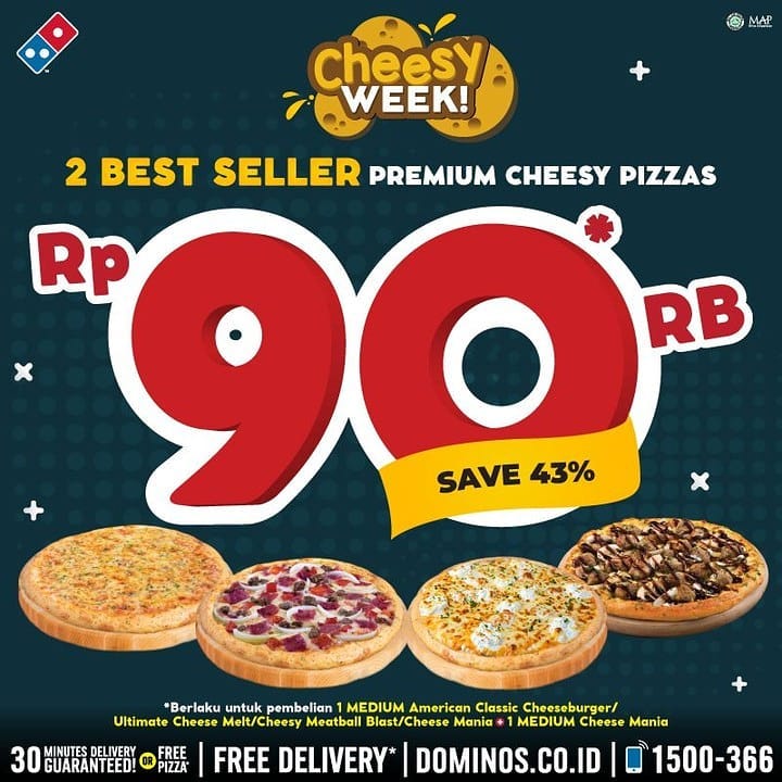 Domino's Pizza Cheesy Week Promo Order 2 Best Sellers Premium Cheese ...