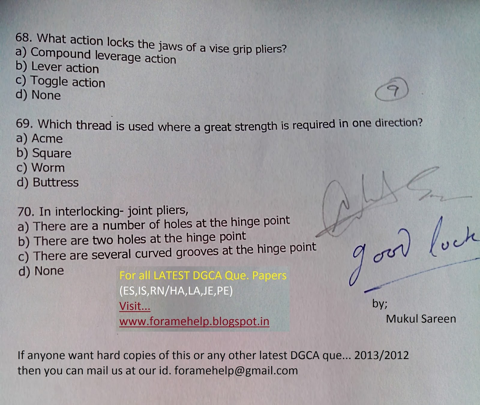 All About Aviation.: DGCA PAPER-2, June 2013 Question Paper.