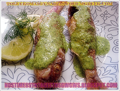 GRILLED RED MULLETS WITH LEMON SAUCE OF CHIVE AND DILL ...