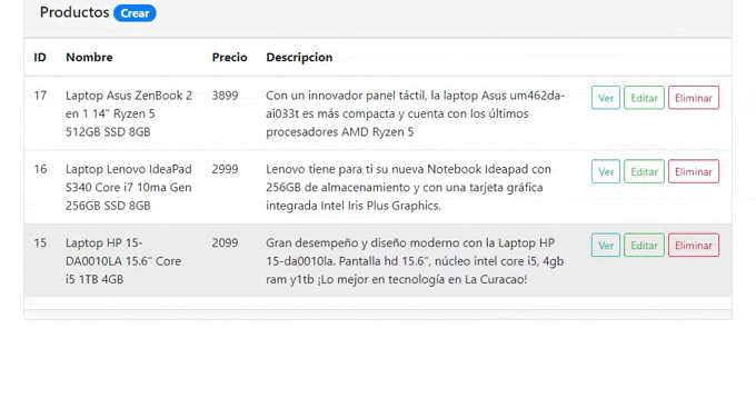 Crear CRUD con Laravel