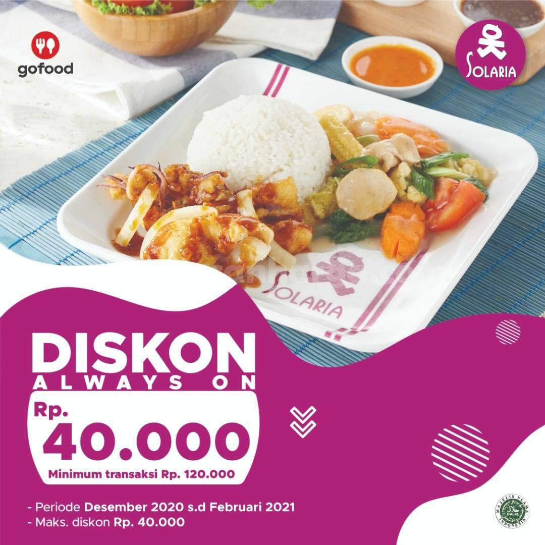SOLARIA Promo DISKON Rp 40.000 Khusus pemasanan via GOFOOD | scanharga