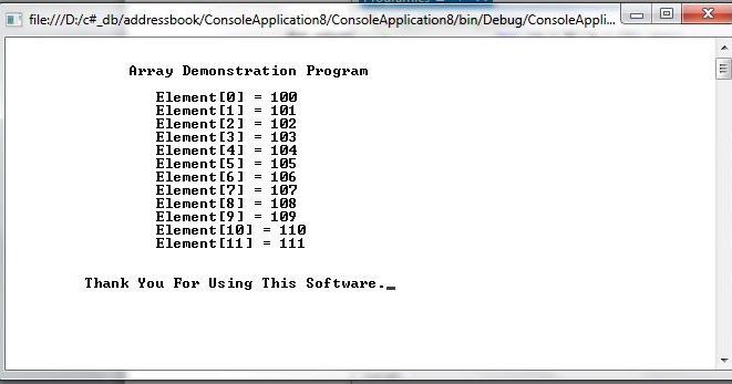 Free Programming Source Codes And Computer Programming Tutorials Array Demonstration In C