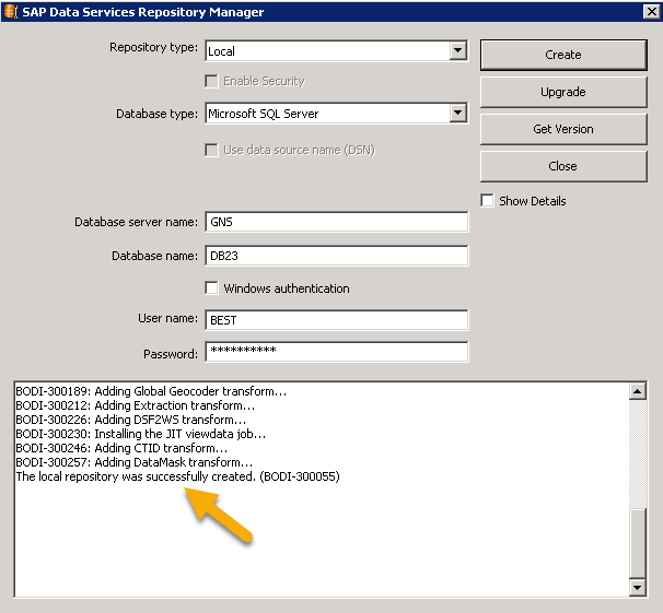 SAP TECH: Creating Repository in MSSQL
