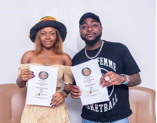 PHOTOS: Davido Signs First Ever Female Artiste, Liya To Own DMW Record ...