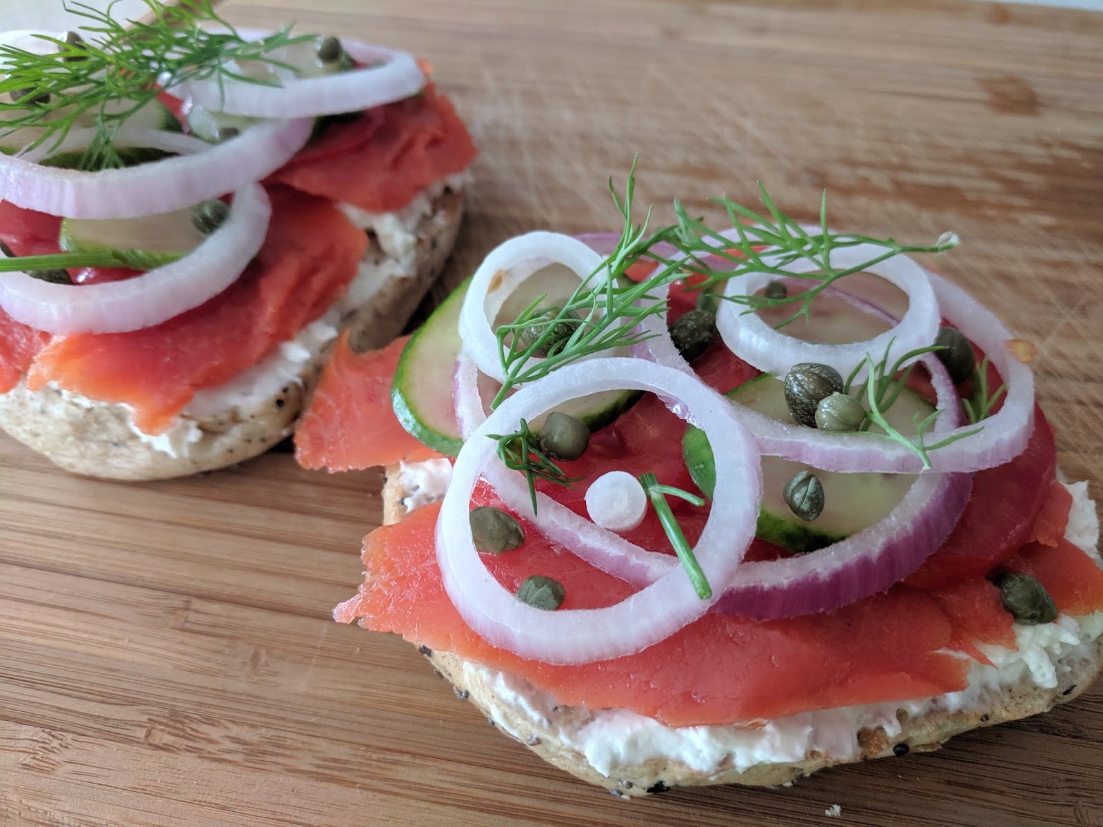 Fully loaded lox bagels
