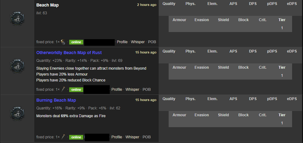 PoEの話: Map stash tabを使ってCurrency marketに出品する方法