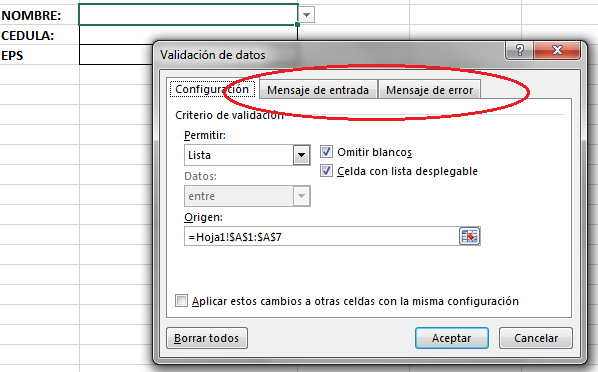 Validación de Datos con Condicional sobre una celda - Trucos de Excel