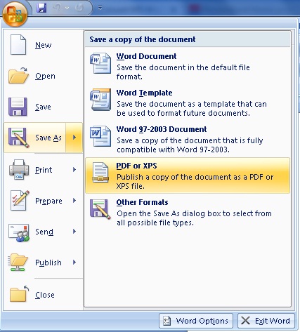 Convert MS-Word document to 'PDF' format.: Convert Microsoft Office ...
