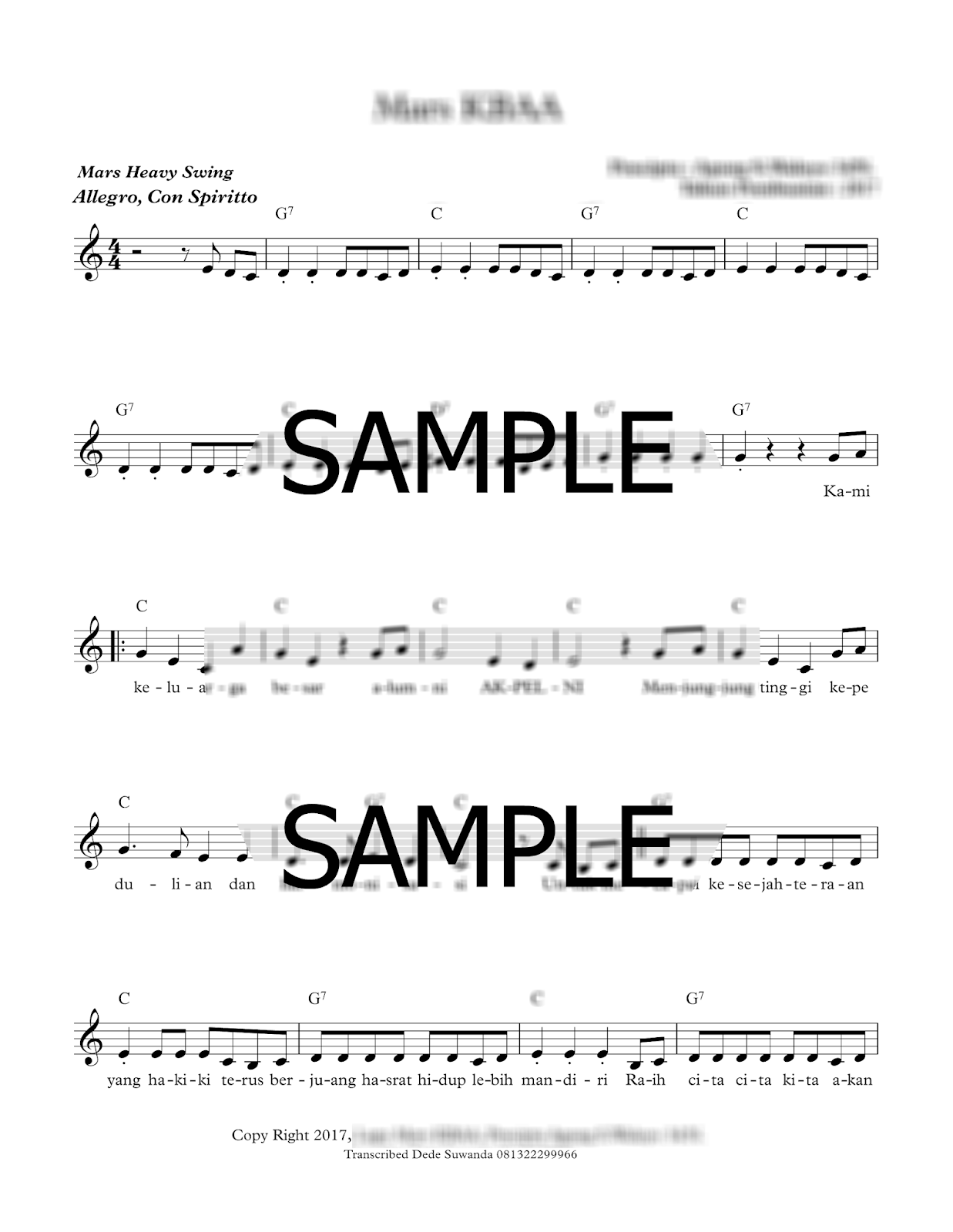 Contoh Pesanan Menulis Partitur Not Balok Lagu Mars - Jasa Menulis ...