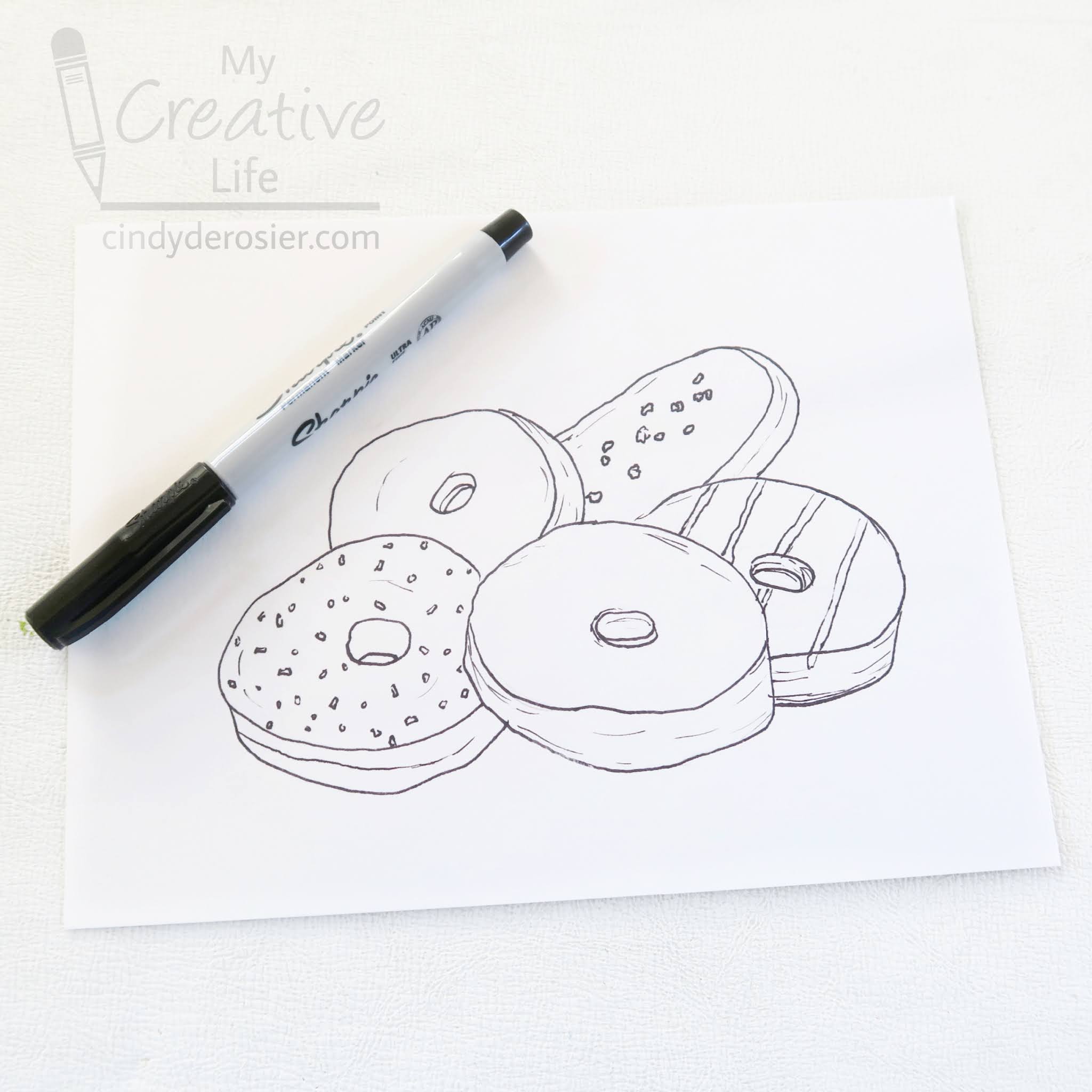 Cindy deRosier: My Creative Life: Drawing Donuts for National Donut Day