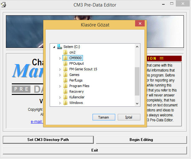 CM 3 Data Editör (PreEditör)