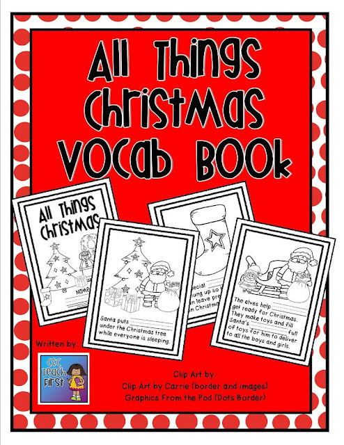 Clip Art by Carrie Teaching First: All Things Christmas Vocabulary Book