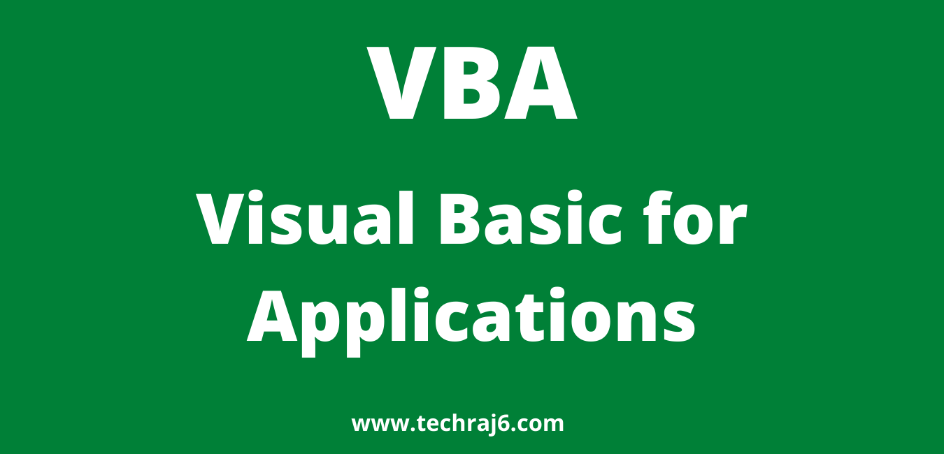 VBA full form, What is the full form of VBA
