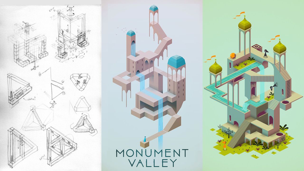 INFOGEOMETRÍA: MONUMENT VALLEY. ISOMETRIC LEVEL DESIGN