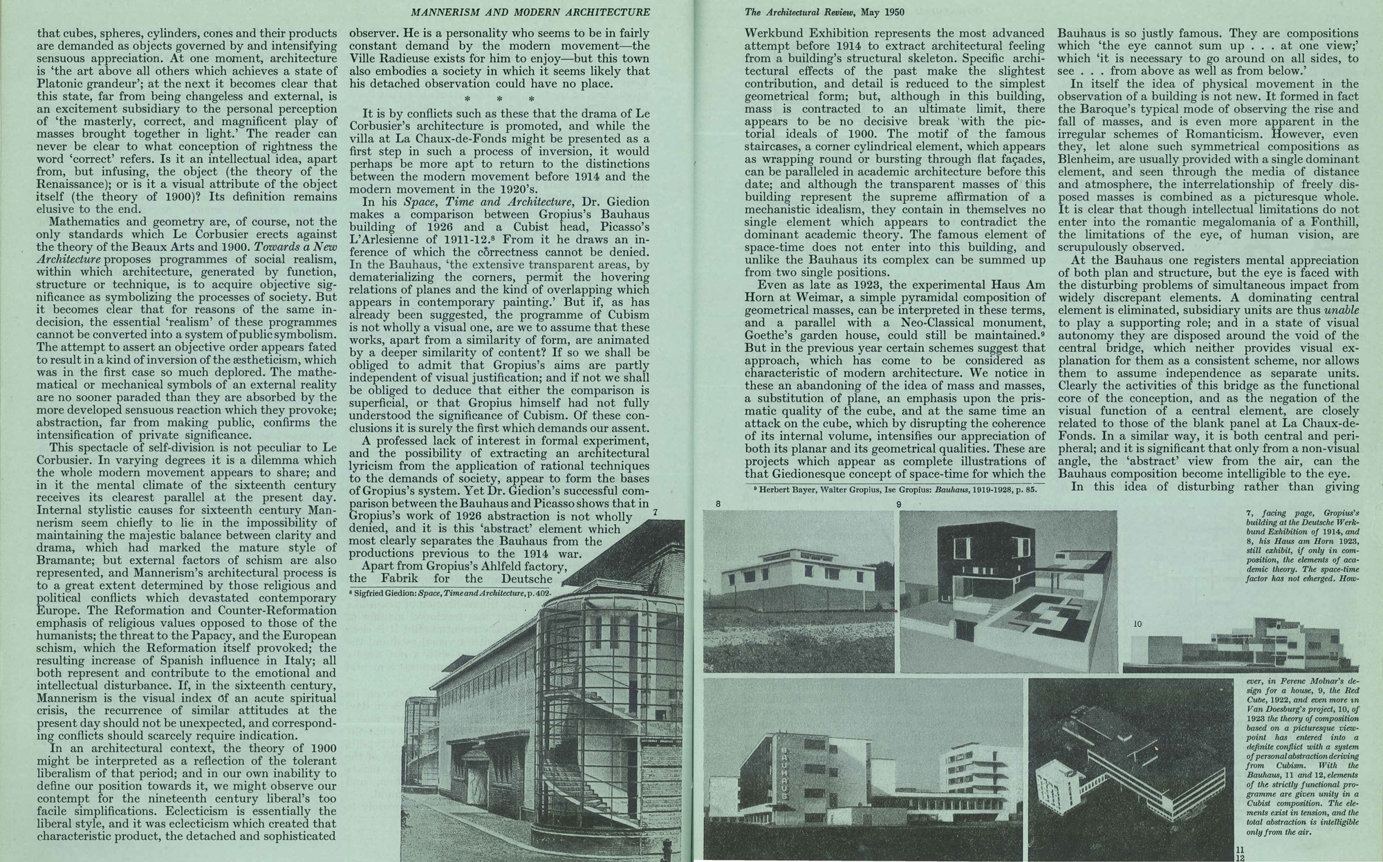 Colin Rowe, Mannerism and Modern Architecture, AR, 1950 May