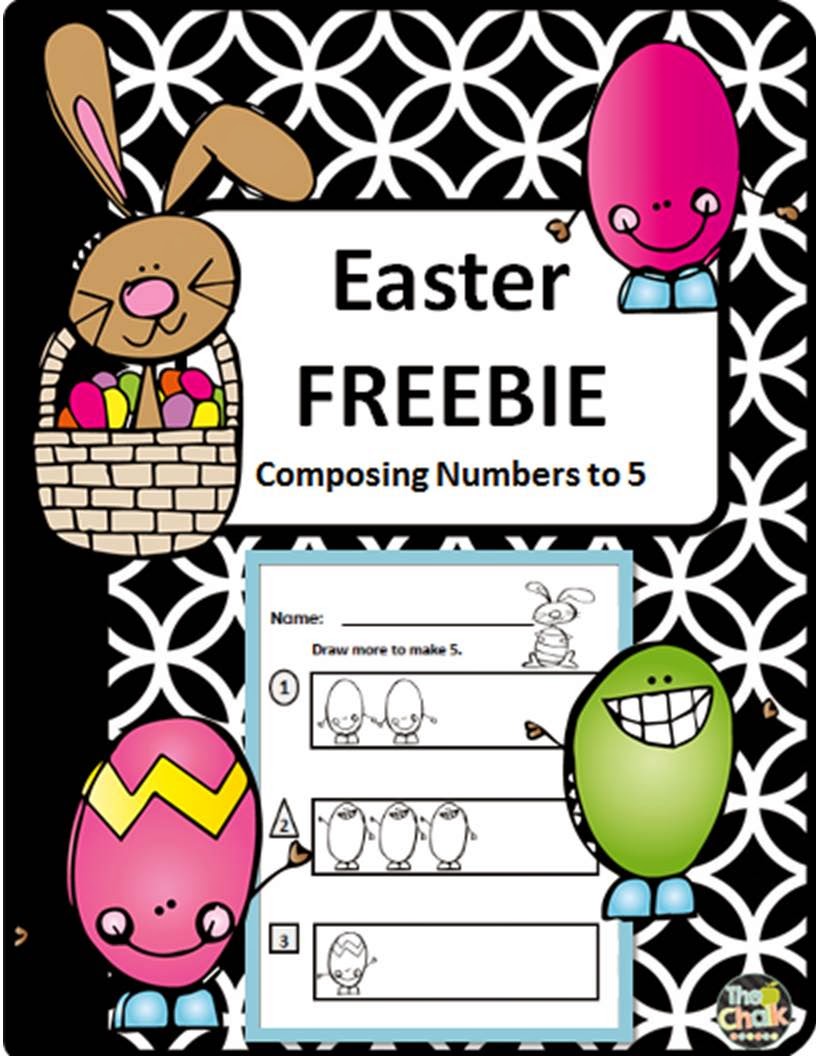 The Chalk: Composing Numbers to 5 Easter FREEBIE