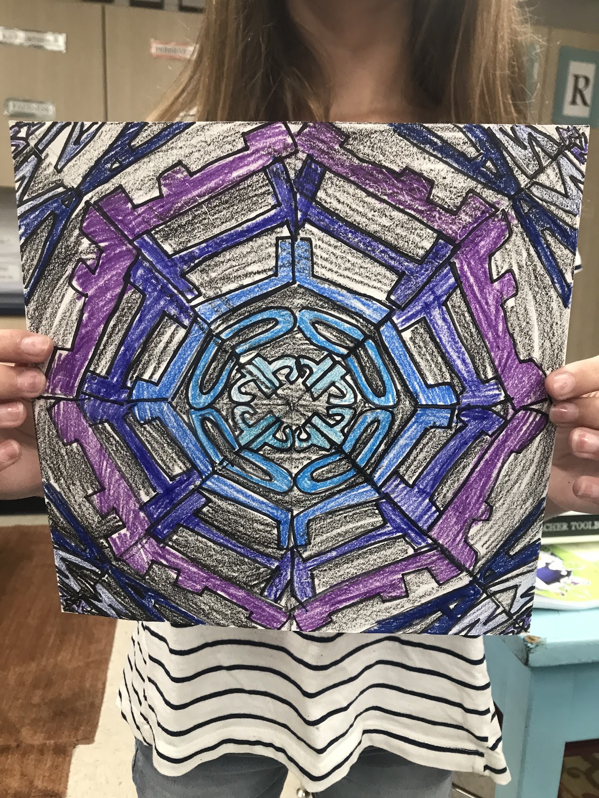 Elements of the Art Room: 5th grade radial symmetrical name art