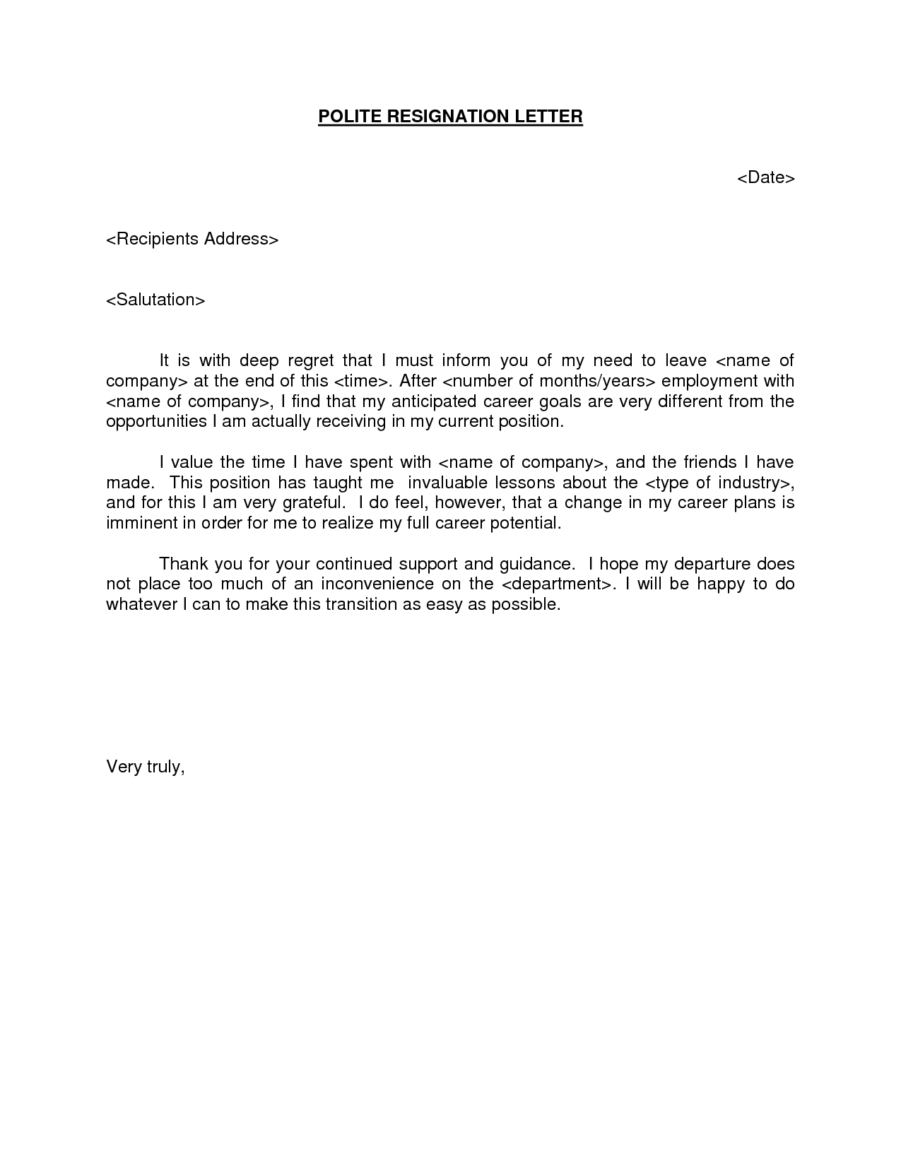 Resignation Letter Template Australia - Formal Letters