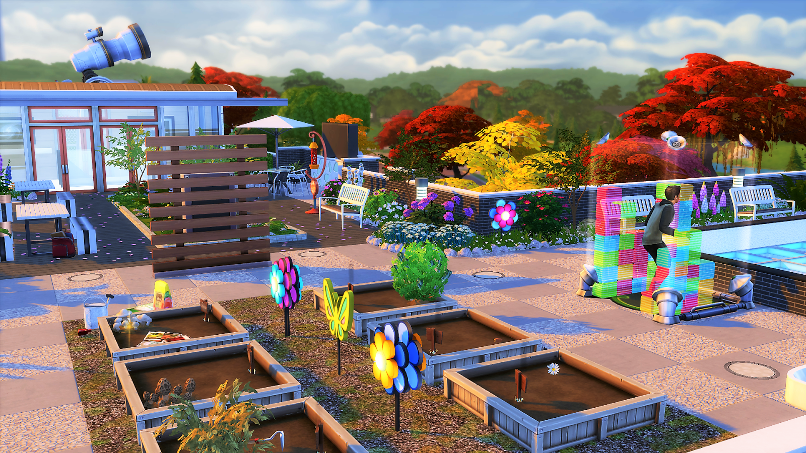 sim house design workshop: Sims 4 Rainbow High School ----- 七彩中学