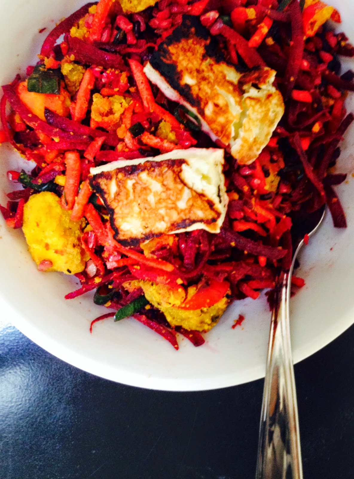 Spark My Pantry : Haloumi, Pumpkin and Raw Beet Salad