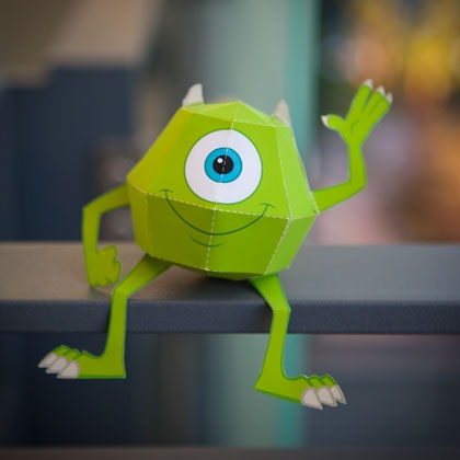 Sasaki Time: Craft Time: Mike Wazowski 3D Papercraft