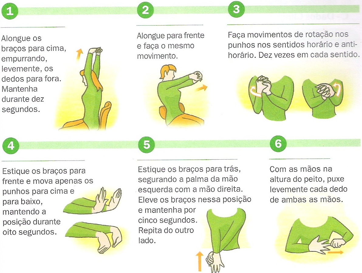 Alongamentos e pausas durante o Trabalho e estudo são importantes