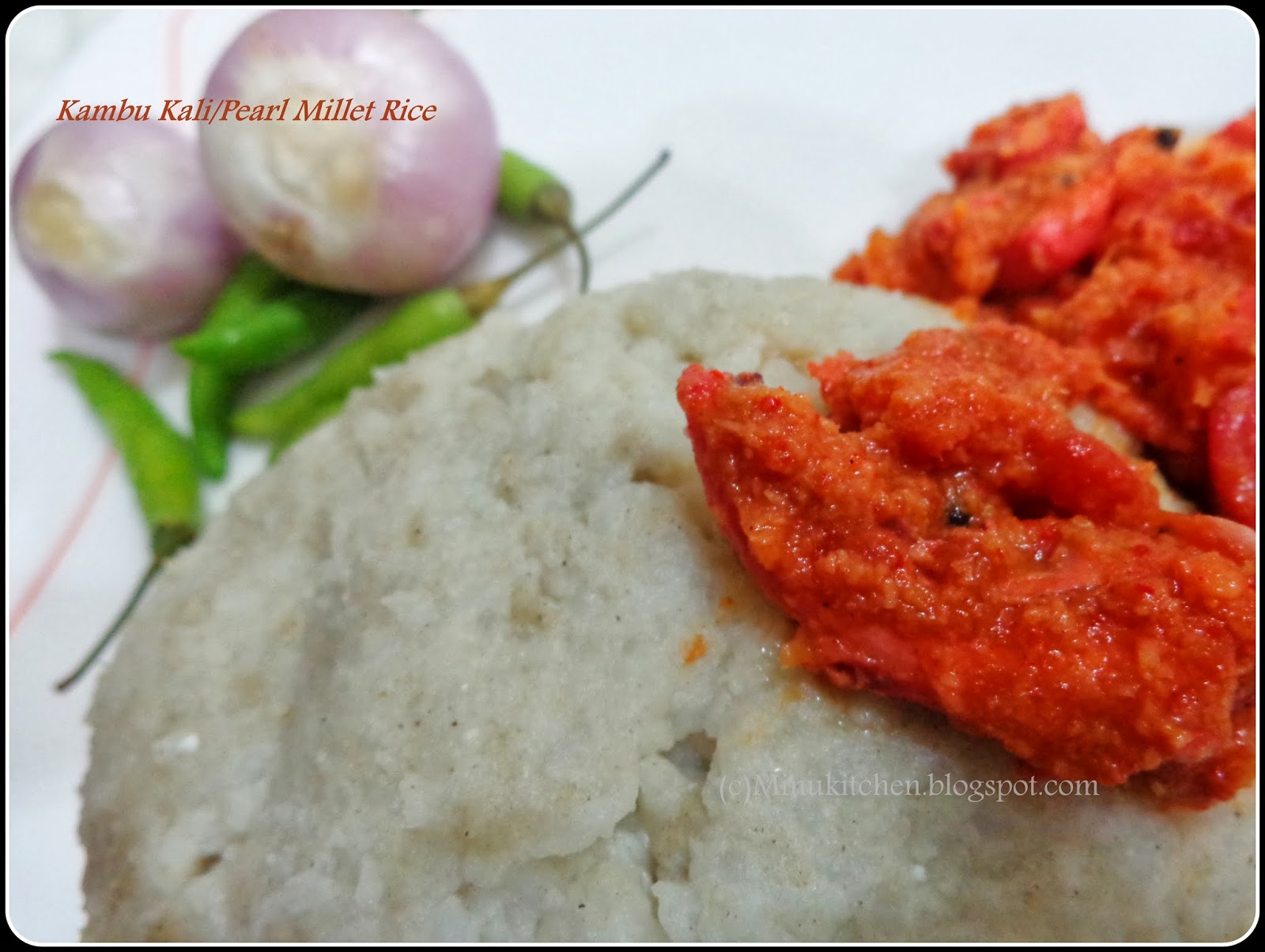 Pearl Millet Rice / Kambu Kali and Kambu Koozh ~ Minu's Kitchen