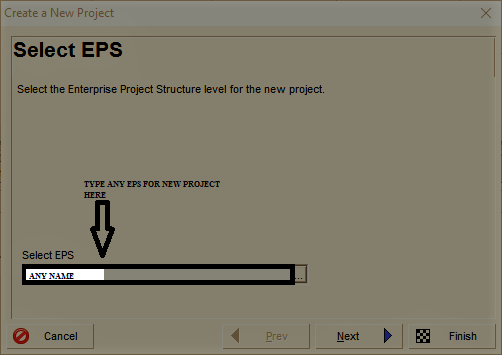 PRIMAVERA - How to create eps and project in primavera?