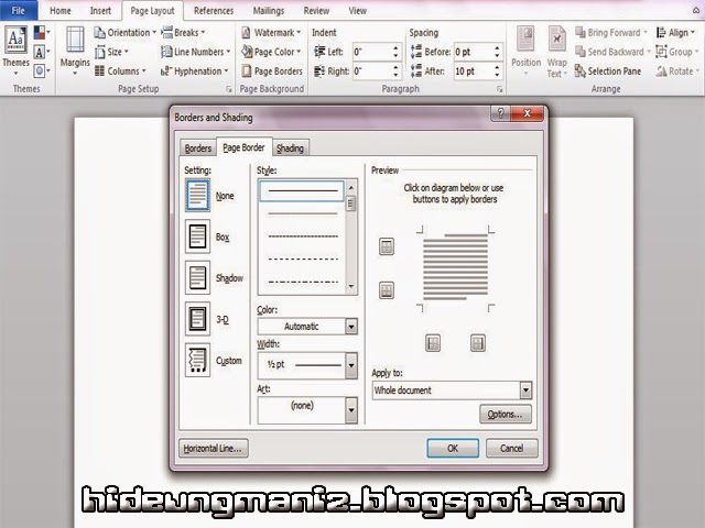 Cara Membuat Page Border Pada MS Word ~ Hideung Maniz
