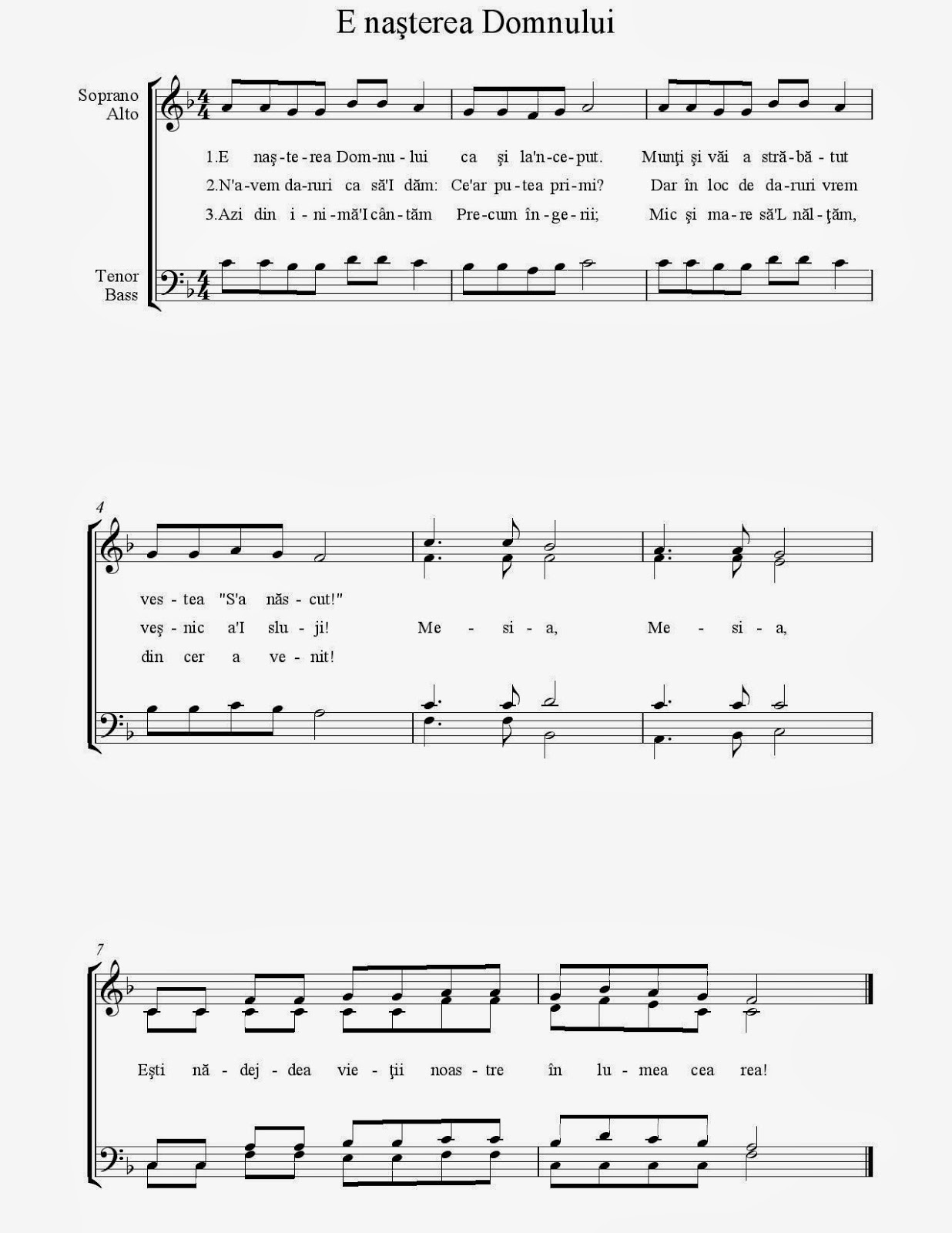 Tineri Bivolărie: Partituri colinde