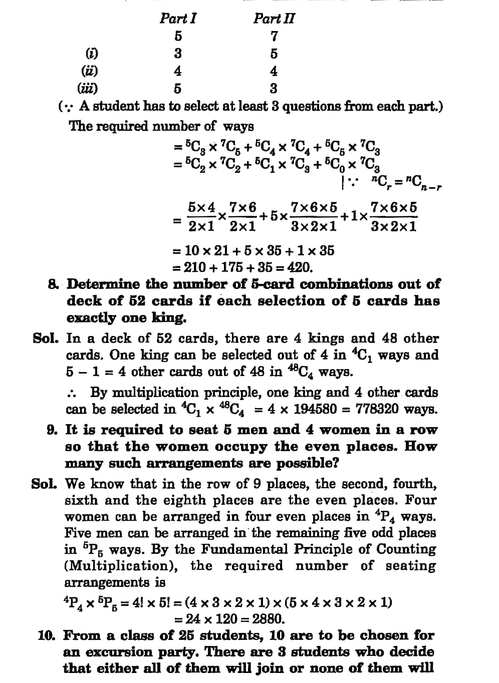 Permutations and combinations class 11 math - Studypur