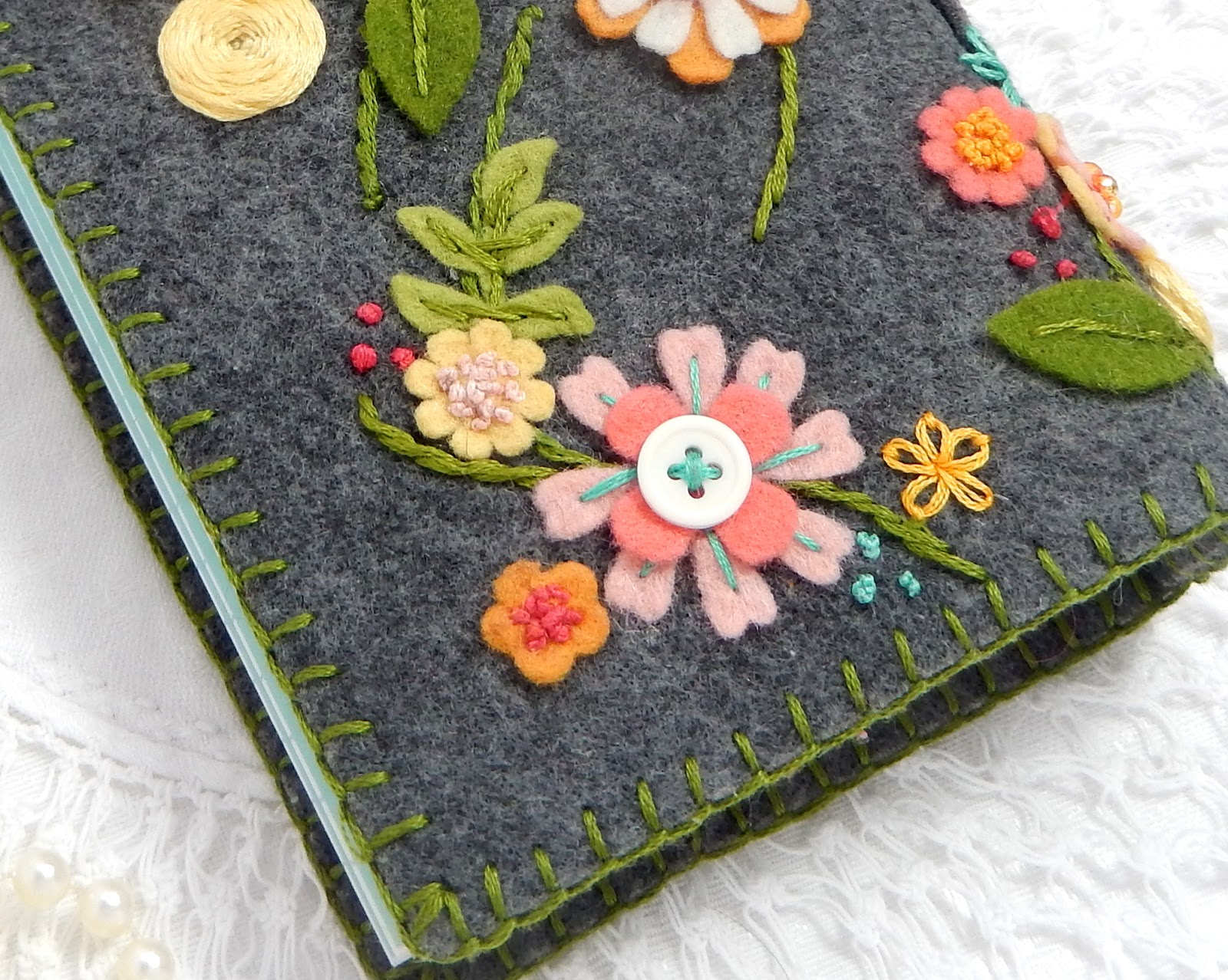 Pushing The Right Buttons: Embroidered Felt Pocket Notebook for Eileen ...