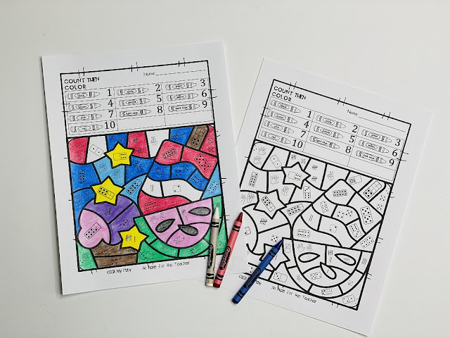 An Apple For The Teacher: 4th of July Color By Number