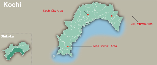 Kochi Map of Japan Region | Regional City Maps of Japan