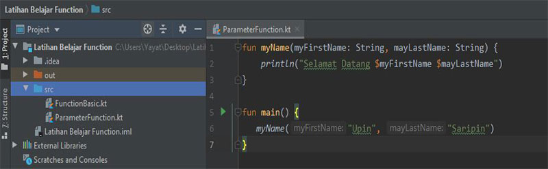 Parameter di dalam Function Kotlin - Belajar Kotlin Parameter di dalam Function Kotlin - Belajar Kotlin