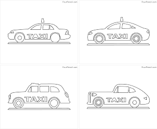Four Coloring: Free printable Taxi coloring pages for kids