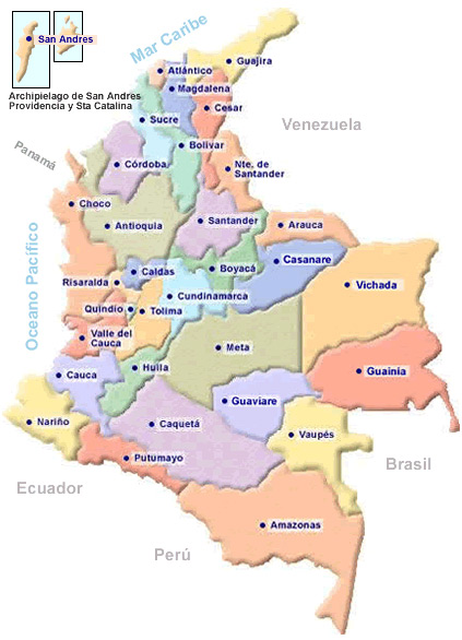 Tudo sobre a Colômbia: Mapa da Colômbia