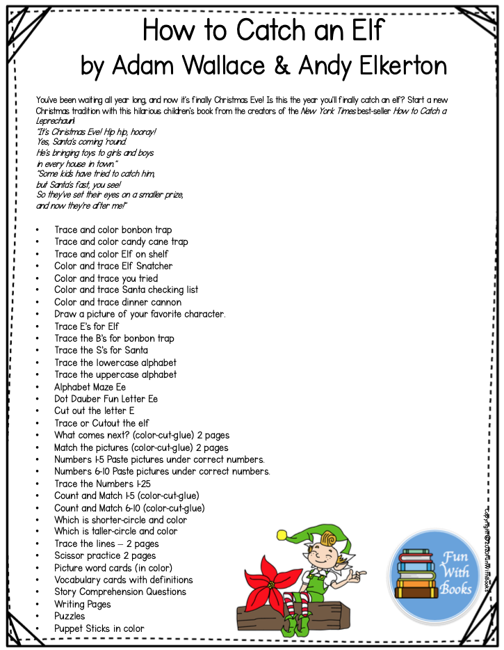 HOW TO CATCH AN ELF BOOK UNIT ~ Book Units by Lynn