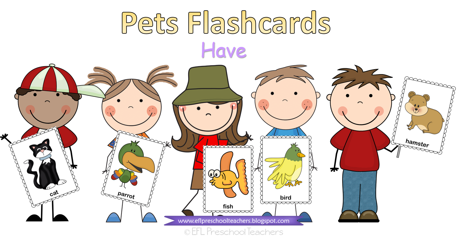 ESL/EFL Preschool Teachers: Pets unit Flashcards for Kindergarten ...