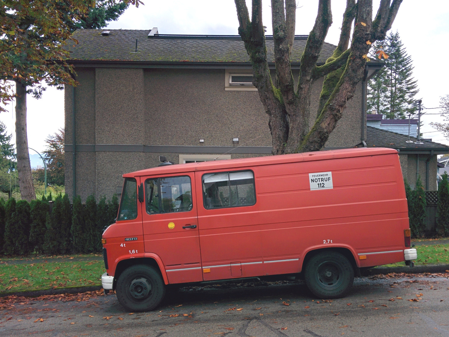 Old Parked Cars Vancouver: 1982 Mercedes Benz 407D Firetruck